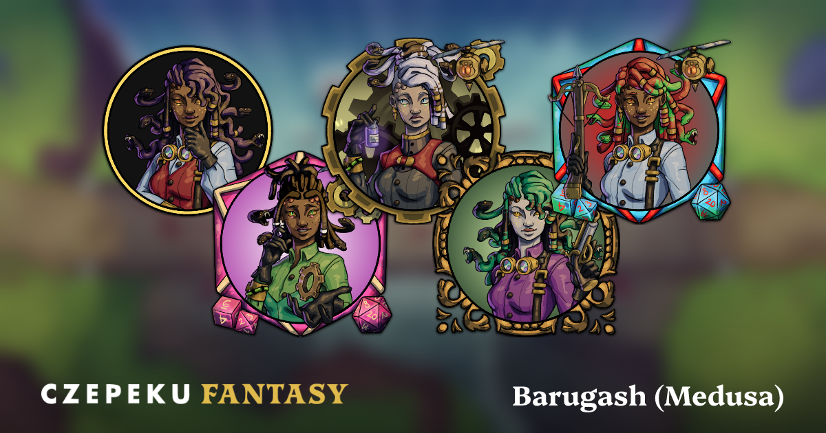 Barugash (Medusa) Token Builder | Customize and Randomize Czepeku Tokens