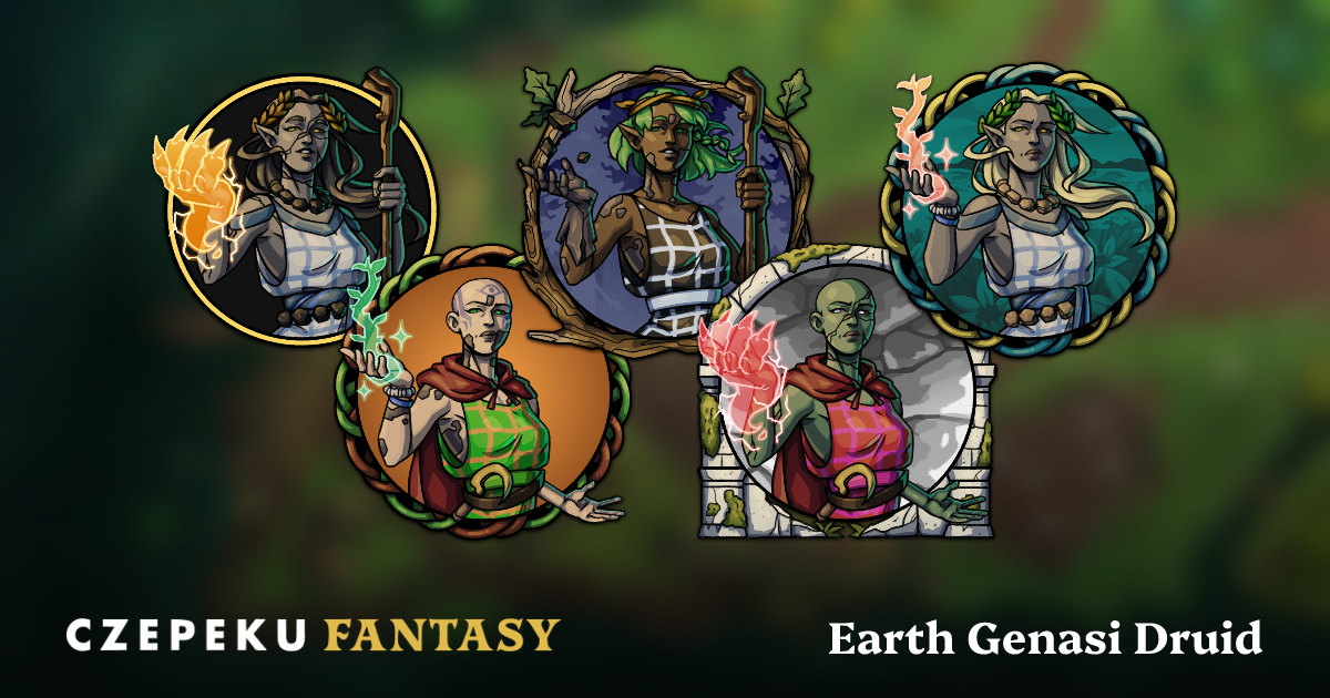 Earth Genasi Druid Token Builder | Customize and Randomize Czepeku Tokens
