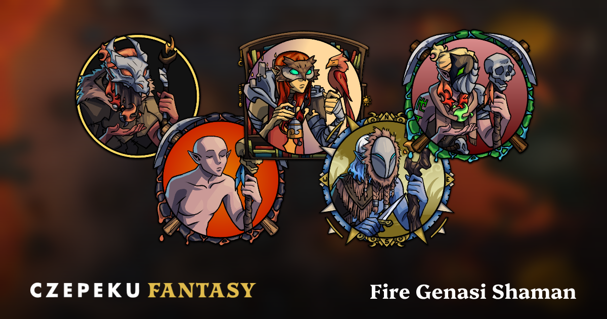 Fire Genasi Shaman Token Builder | Customize and Randomize Czepeku Tokens