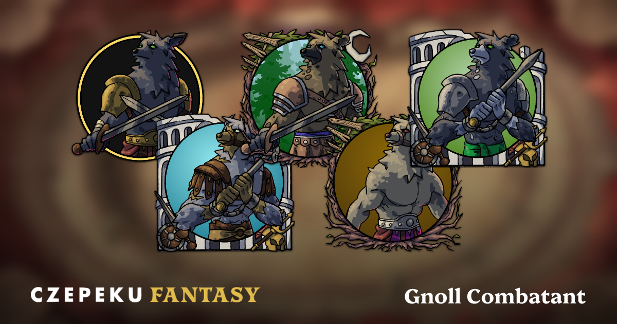 Gnoll Combatant Token Builder | Customize and Randomize Czepeku Tokens
