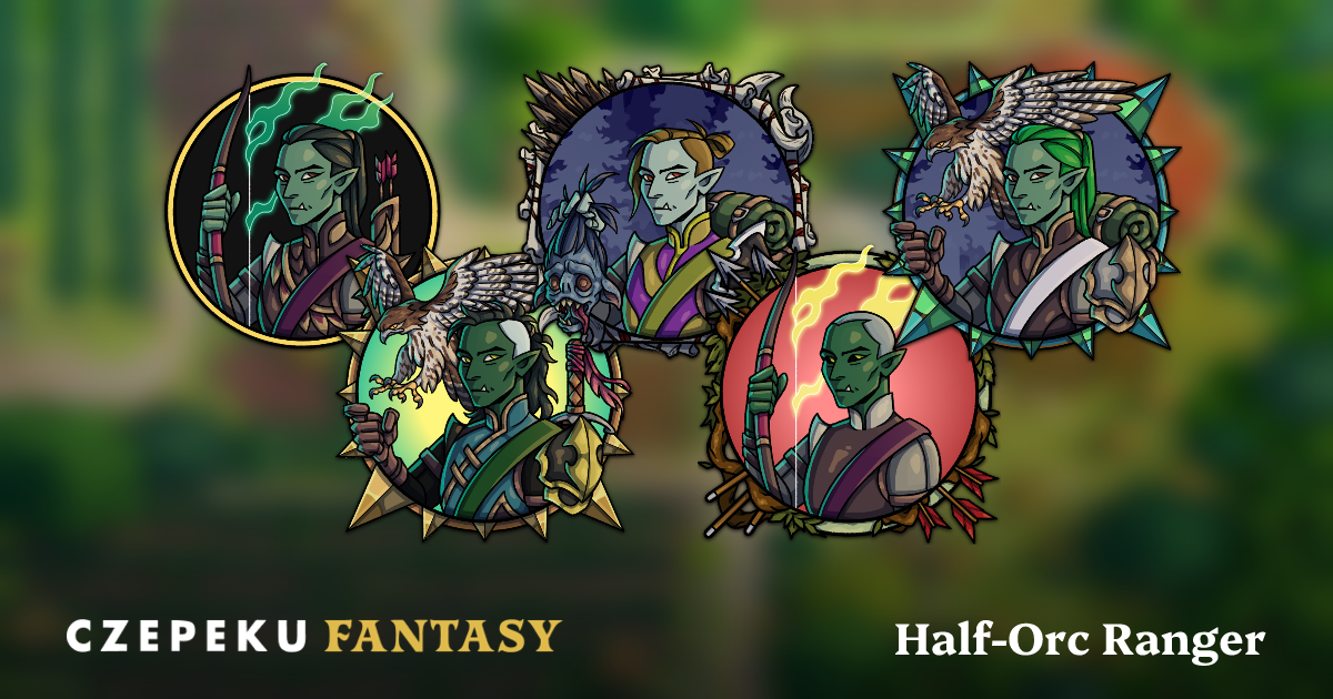 Half-Orc Ranger Token Builder | Customize and Randomize Czepeku Tokens
