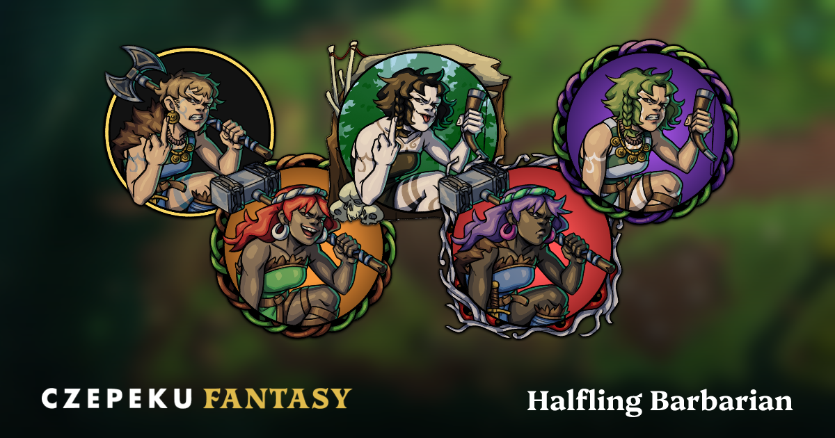 Halfling Barbarian Token Builder | Customize and Randomize Czepeku Tokens