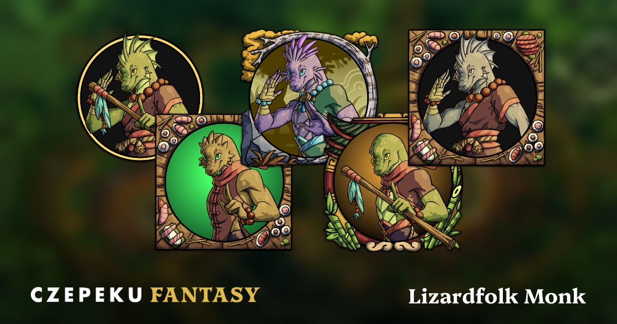 Lizardfolk Monk Token Builder | Customize and Randomize Czepeku Tokens
