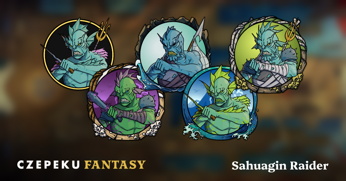 Sahuagin Raider Token Builder | Customize and Randomize Czepeku Tokens