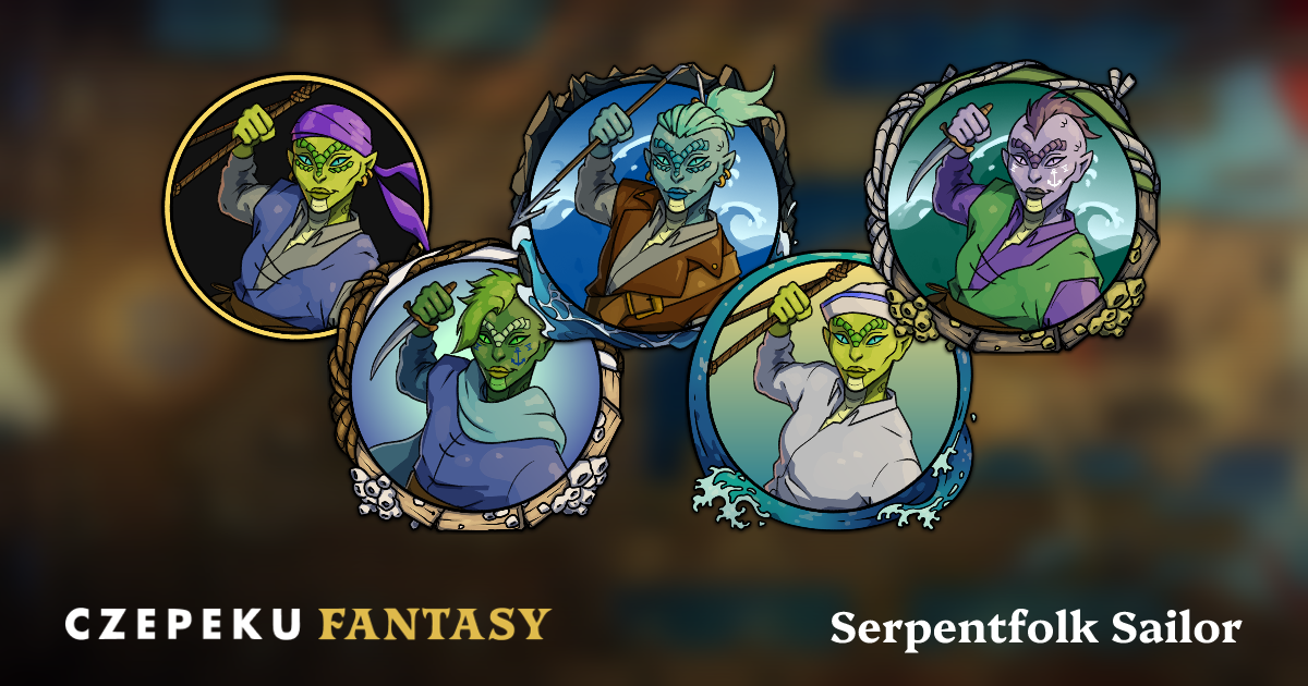Serpentfolk Sailor Token Builder | Customize and Randomize Czepeku Tokens