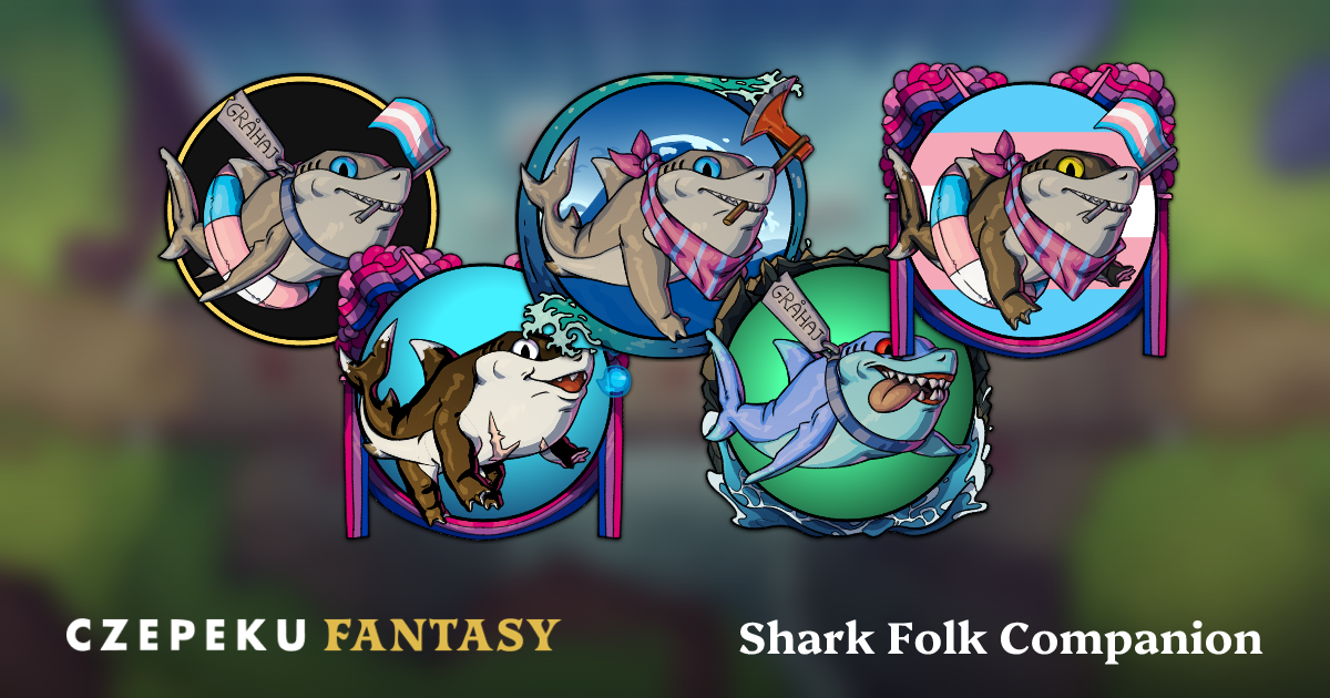 Shark Folk Companion Token Builder | Customize and Randomize Czepeku Tokens