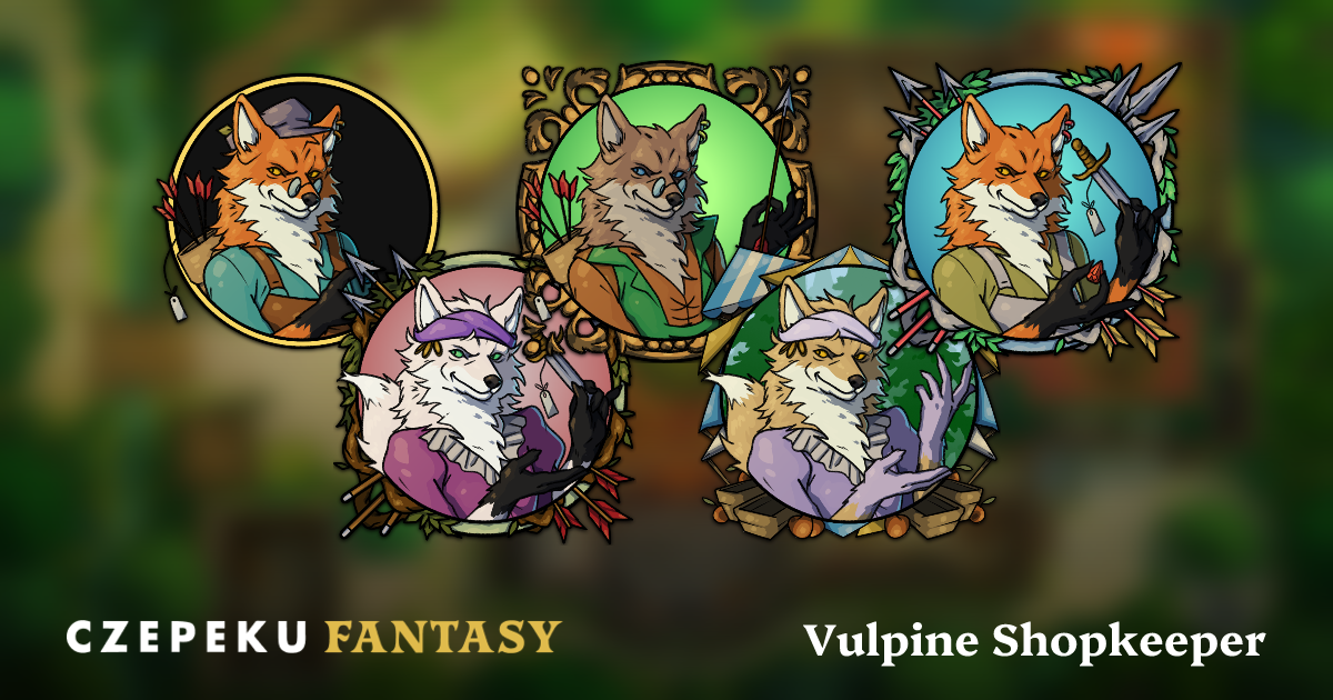 Vulpine Shopkeeper Token Builder | Customize and Randomize Czepeku Tokens