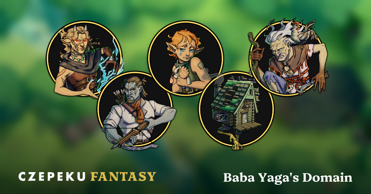 Baba Yaga's Domain Token Pack | Hand-Drawn Fantasy RPG Tokens by Czepeku