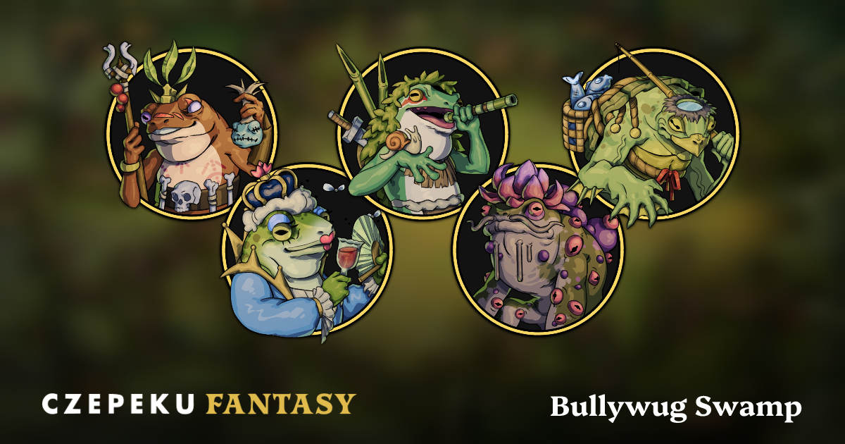 Bullywug Swamp Token Pack | Hand-Drawn Fantasy RPG Tokens by Czepeku