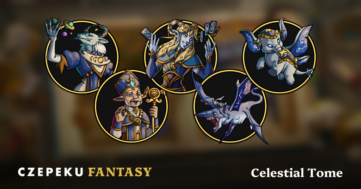 Celestial Tome Token Pack | Hand-Drawn Fantasy RPG Tokens by Czepeku