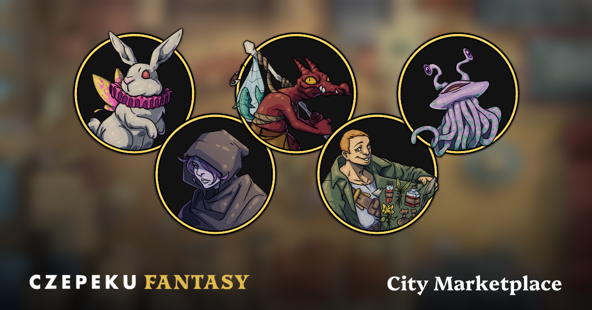 City Marketplace Token Pack | Hand-Drawn Fantasy RPG Tokens by Czepeku