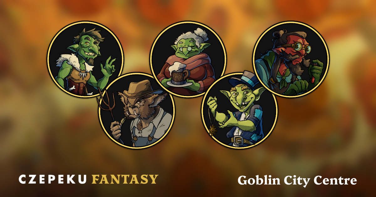 Goblin City Centre Token Pack | Hand-Drawn Fantasy RPG Tokens by Czepeku