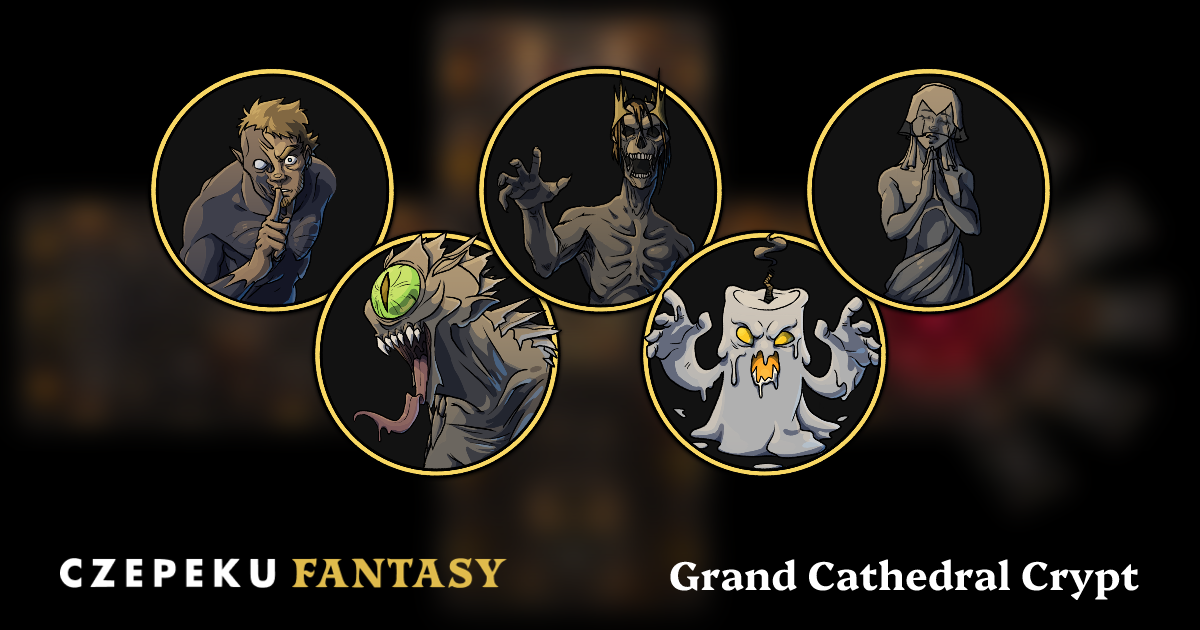 Grand Cathedral Crypt Token Pack | Hand-Drawn Fantasy RPG Tokens by Czepeku