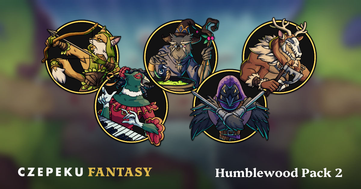 Humblewood Pack 2 Token Pack | Hand-Drawn Fantasy RPG Tokens by Czepeku