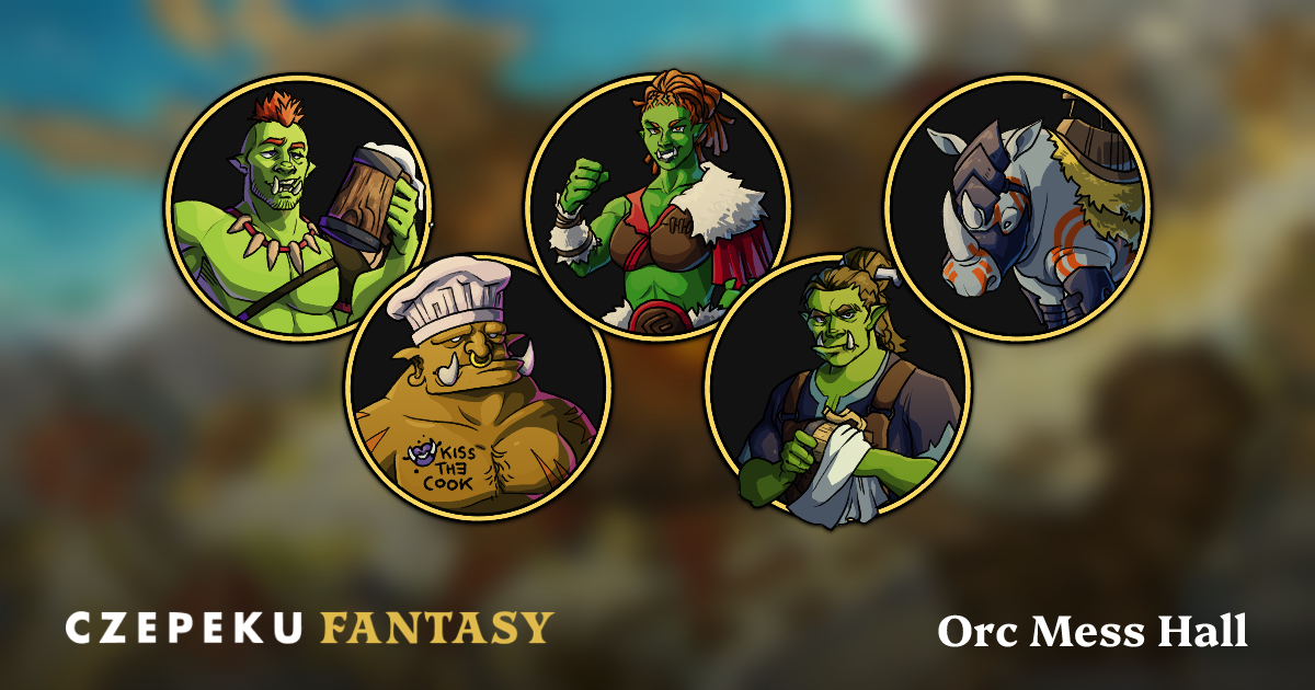 Orc Mess Hall Token Pack | Hand-Drawn Fantasy RPG Tokens by Czepeku
