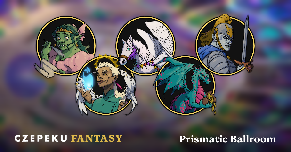 Prismatic Ballroom Token Pack | Hand-Drawn Fantasy RPG Tokens by Czepeku