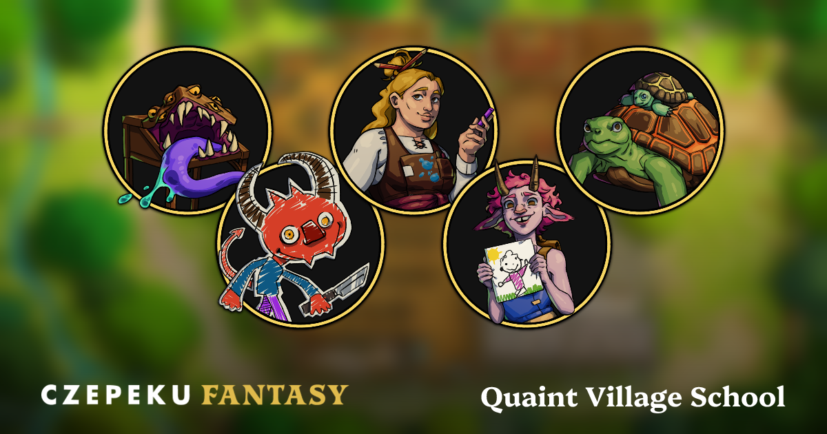 Quaint Village School Token Pack | Hand-Drawn Fantasy RPG Tokens by Czepeku