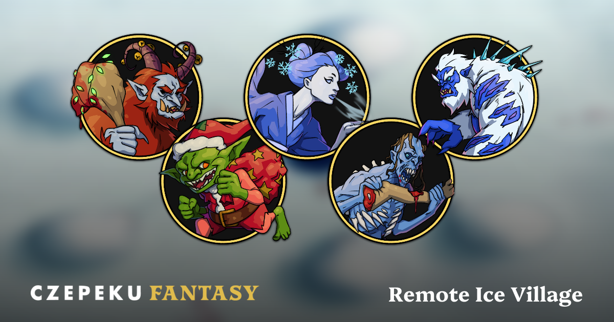 Remote Ice Village Token Pack | Hand-Drawn Fantasy RPG Tokens by Czepeku