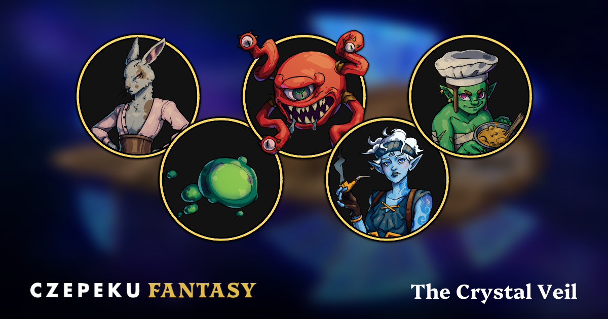 The Crystal Veil Token Pack | Hand-Drawn Fantasy RPG Tokens by Czepeku