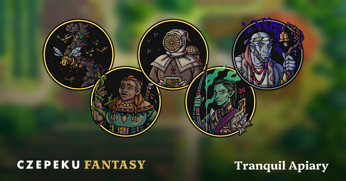 Tranquil Apiary Token Pack | Hand-Drawn Fantasy RPG Tokens by Czepeku