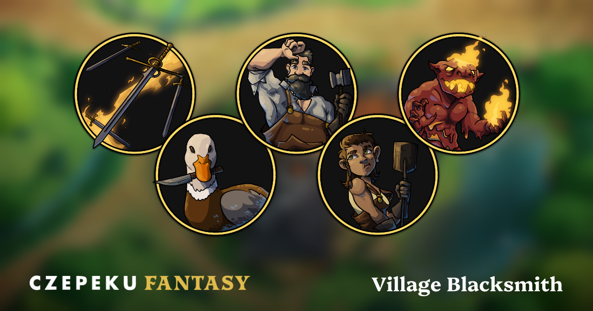 Village Blacksmith Token Pack | Hand-Drawn Fantasy RPG Tokens by Czepeku