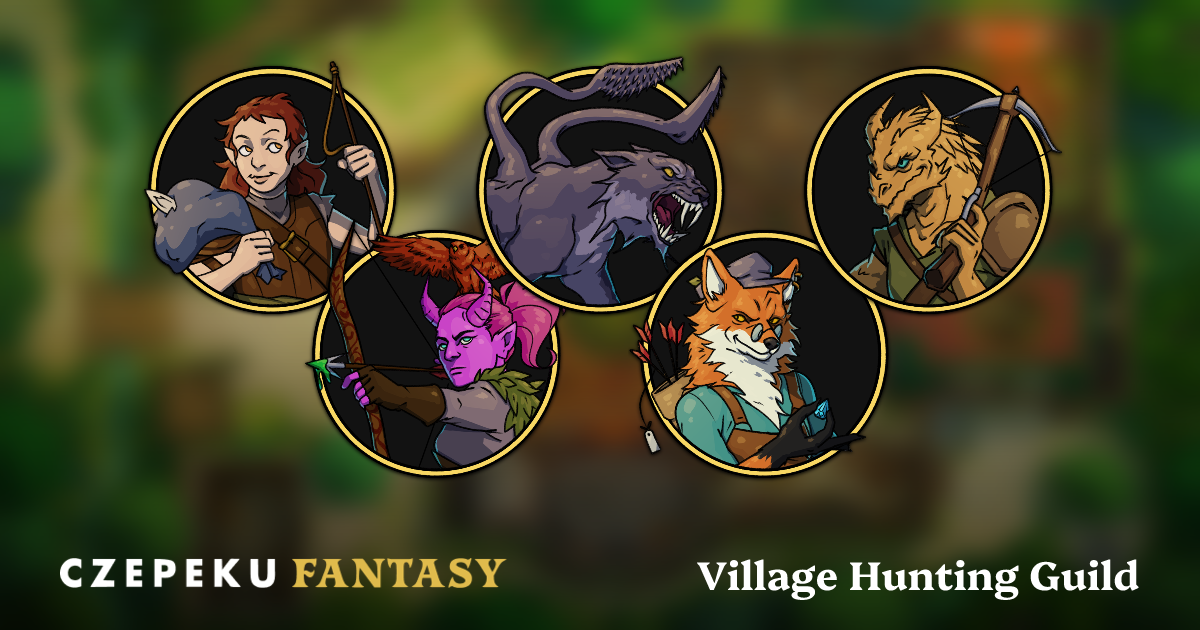 Village Hunting Guild Token Pack | Hand-Drawn Fantasy RPG Tokens by Czepeku