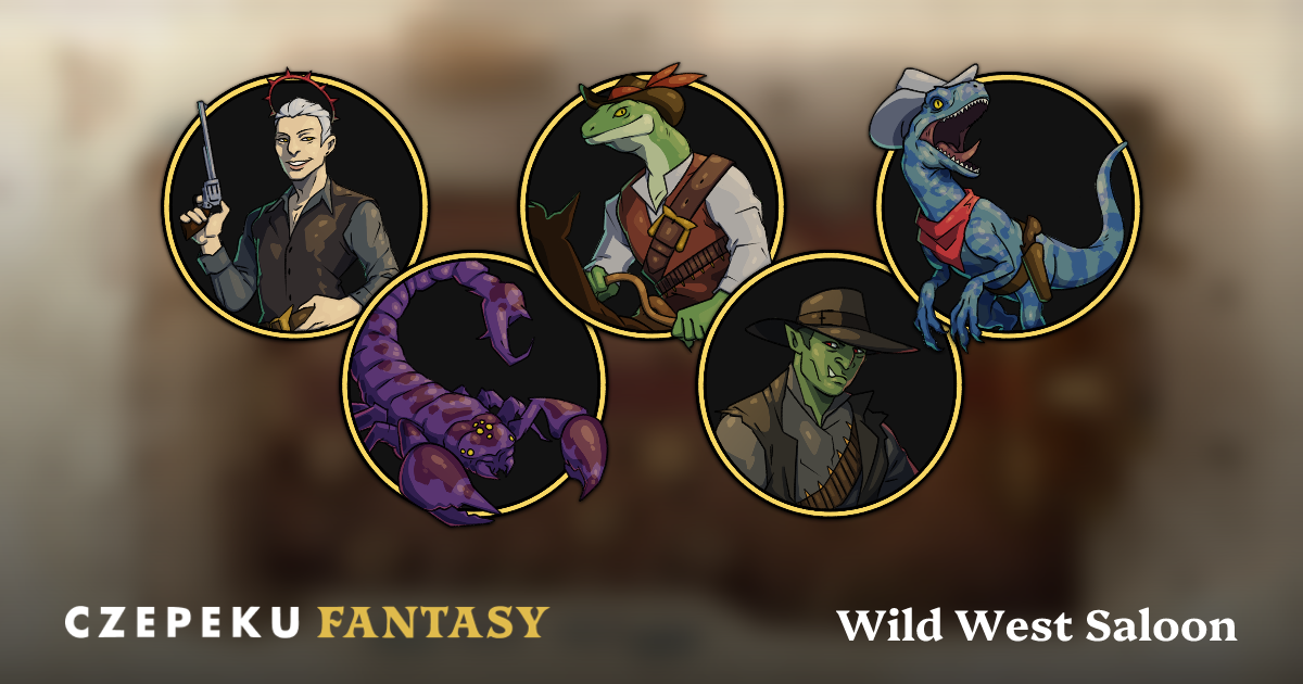 Wild West Saloon Token Pack | Hand-Drawn Fantasy RPG Tokens by Czepeku