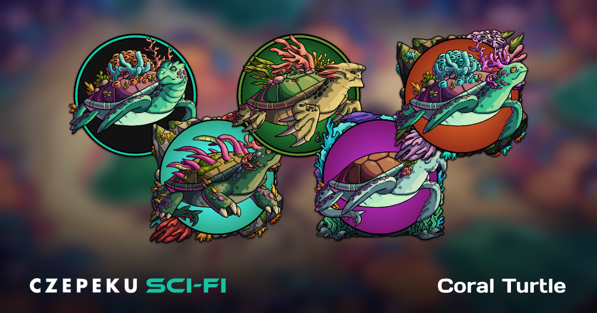 Coral Turtle Token Builder | Customize and Randomize Czepeku Tokens