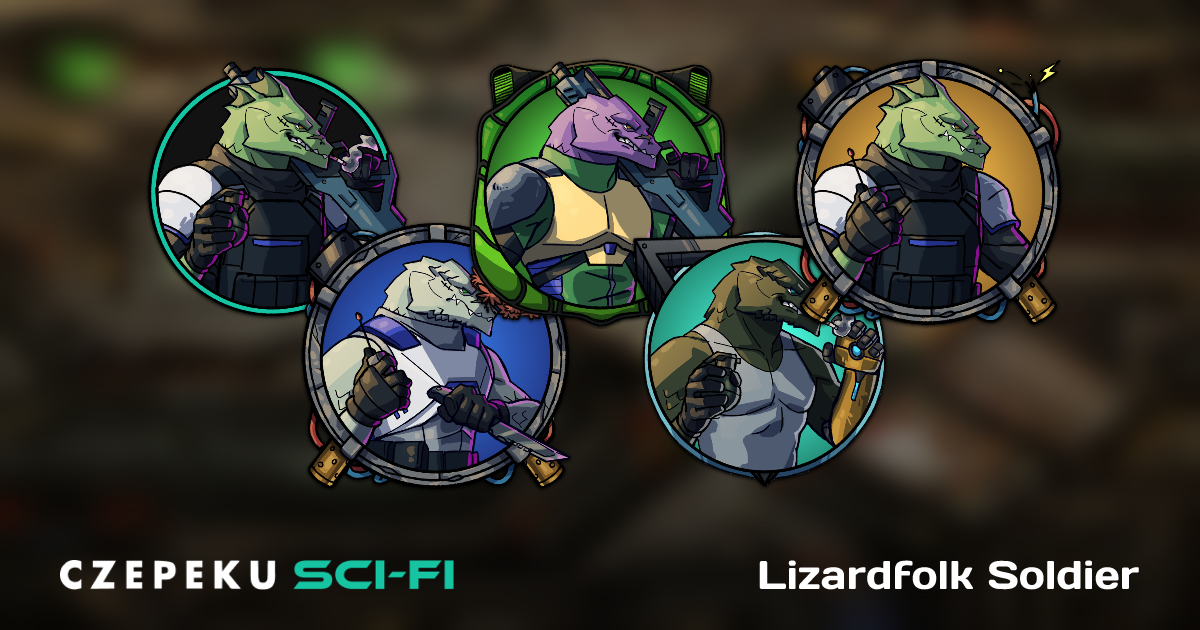 Lizardfolk Soldier Token Builder | Customize and Randomize Czepeku Tokens