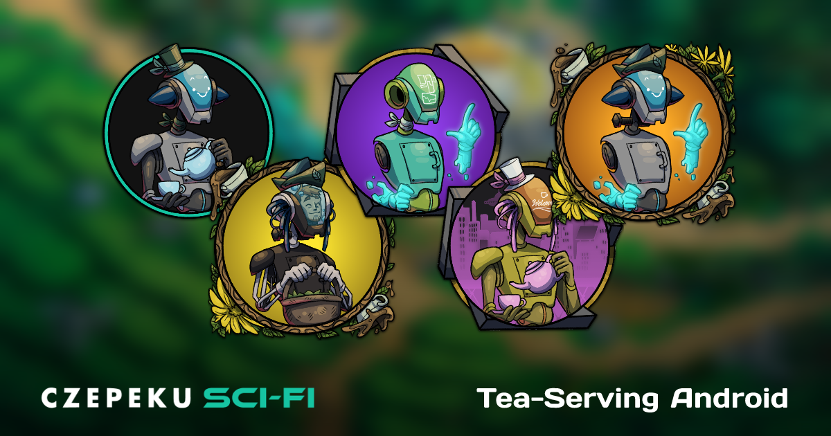 Tea-Serving Android Token Builder | Customize and Randomize Czepeku Tokens