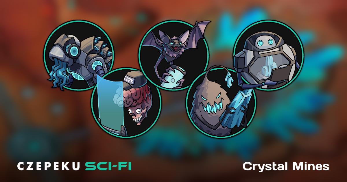 Crystal Mines Token Pack | Hand-Drawn Sci-Fi RPG Tokens by Czepeku