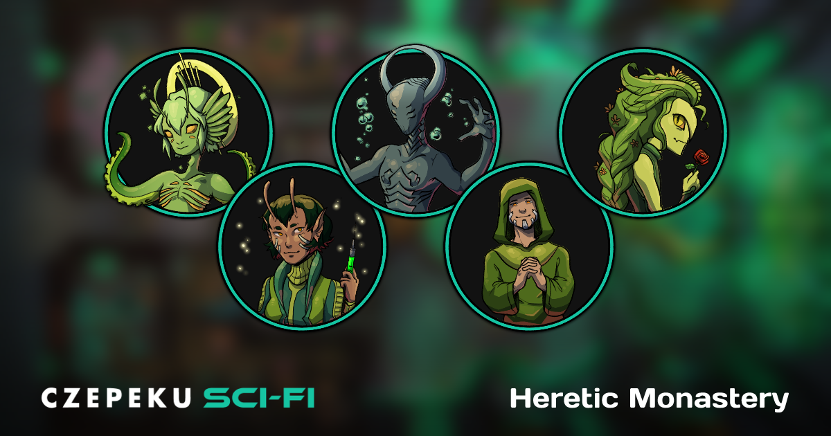 Heretic Monastery Token Pack | Hand-Drawn Sci-Fi RPG Tokens by Czepeku