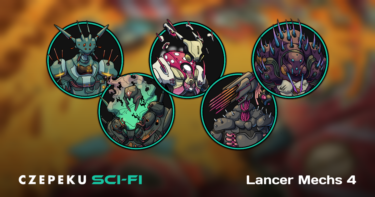 Lancer Mechs 4 Token Pack | Hand-Drawn Sci-Fi RPG Tokens by Czepeku
