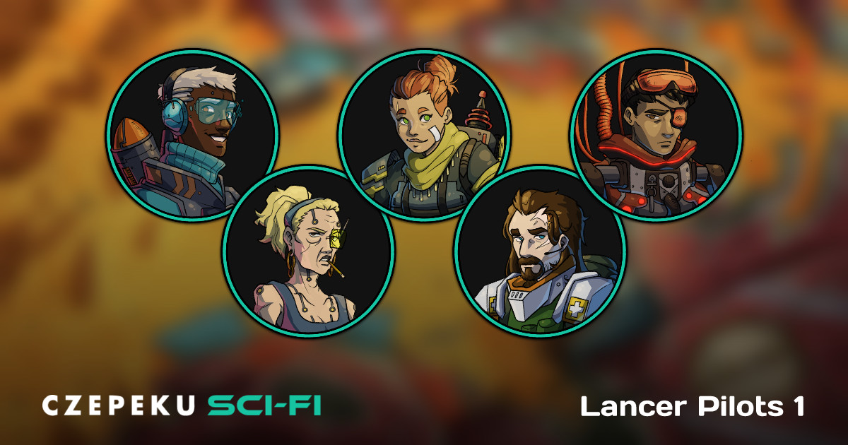 Lancer Pilots 1 Token Pack | Hand-Drawn Sci-Fi RPG Tokens by Czepeku