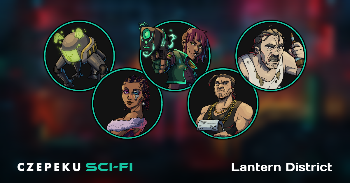 Lantern District Token Pack | Hand-Drawn Sci-Fi RPG Tokens by Czepeku
