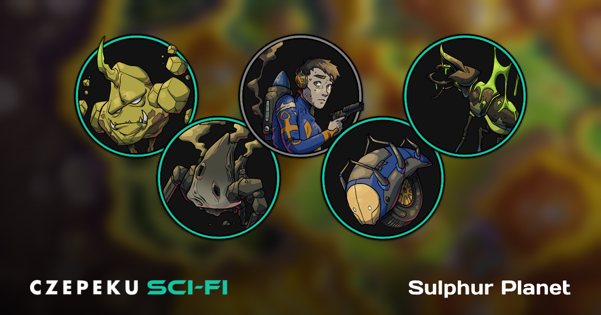 Sulphur Planet Token Pack | Hand-Drawn Sci-Fi RPG Tokens by Czepeku