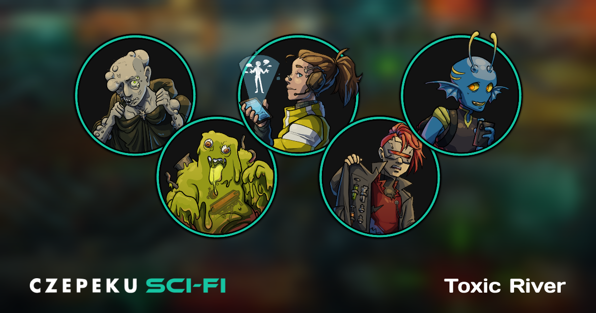 Toxic River Token Pack | Hand-Drawn Sci-Fi RPG Tokens by Czepeku